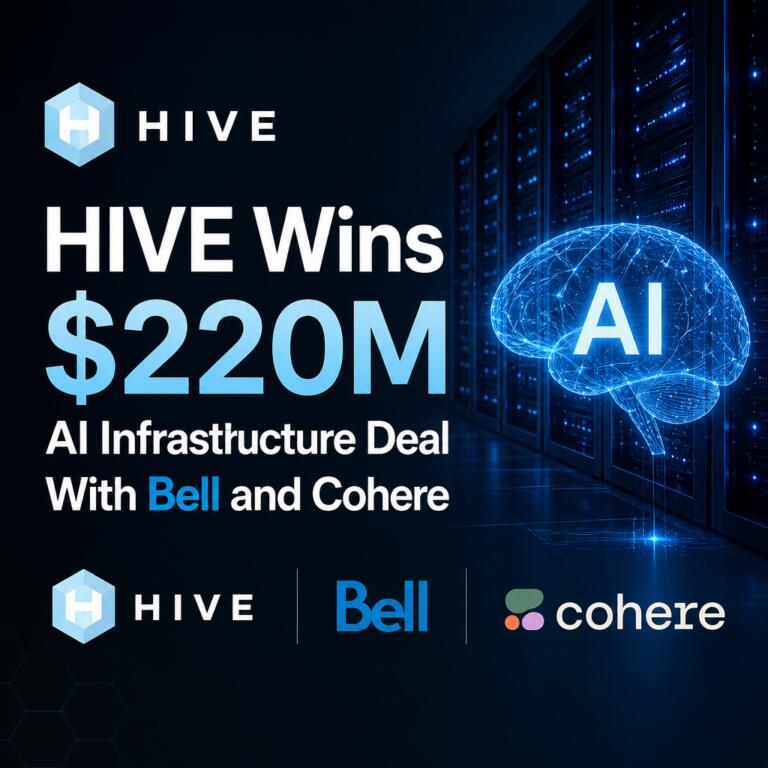 HIVE Wins $220M AI Infrastructure Deal With Bell and Cohere