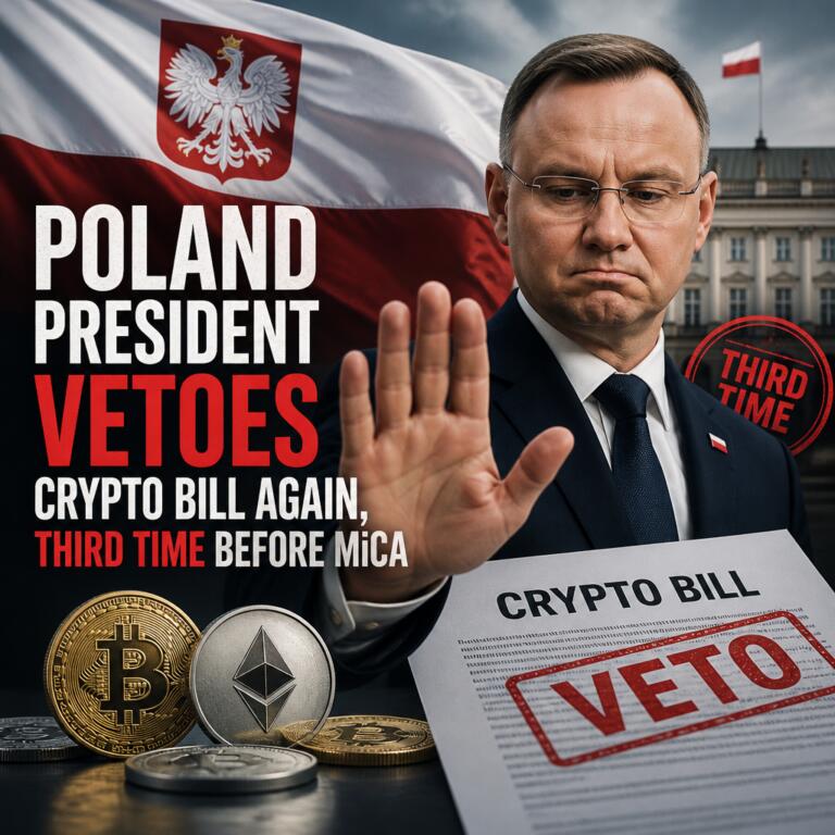 Poland President Vetoes Crypto Bill Again, Third Time Before MiCA